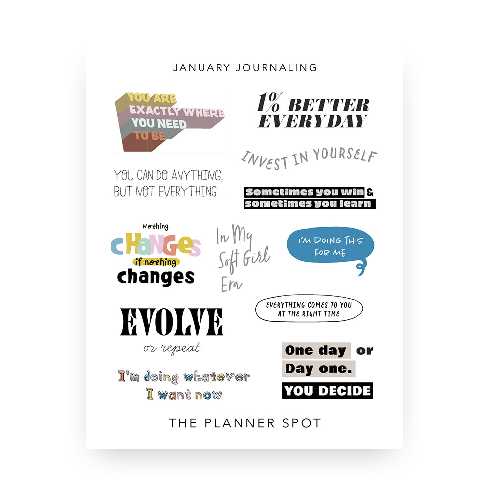 Journaling Stickers - Motivational – the planner spot
