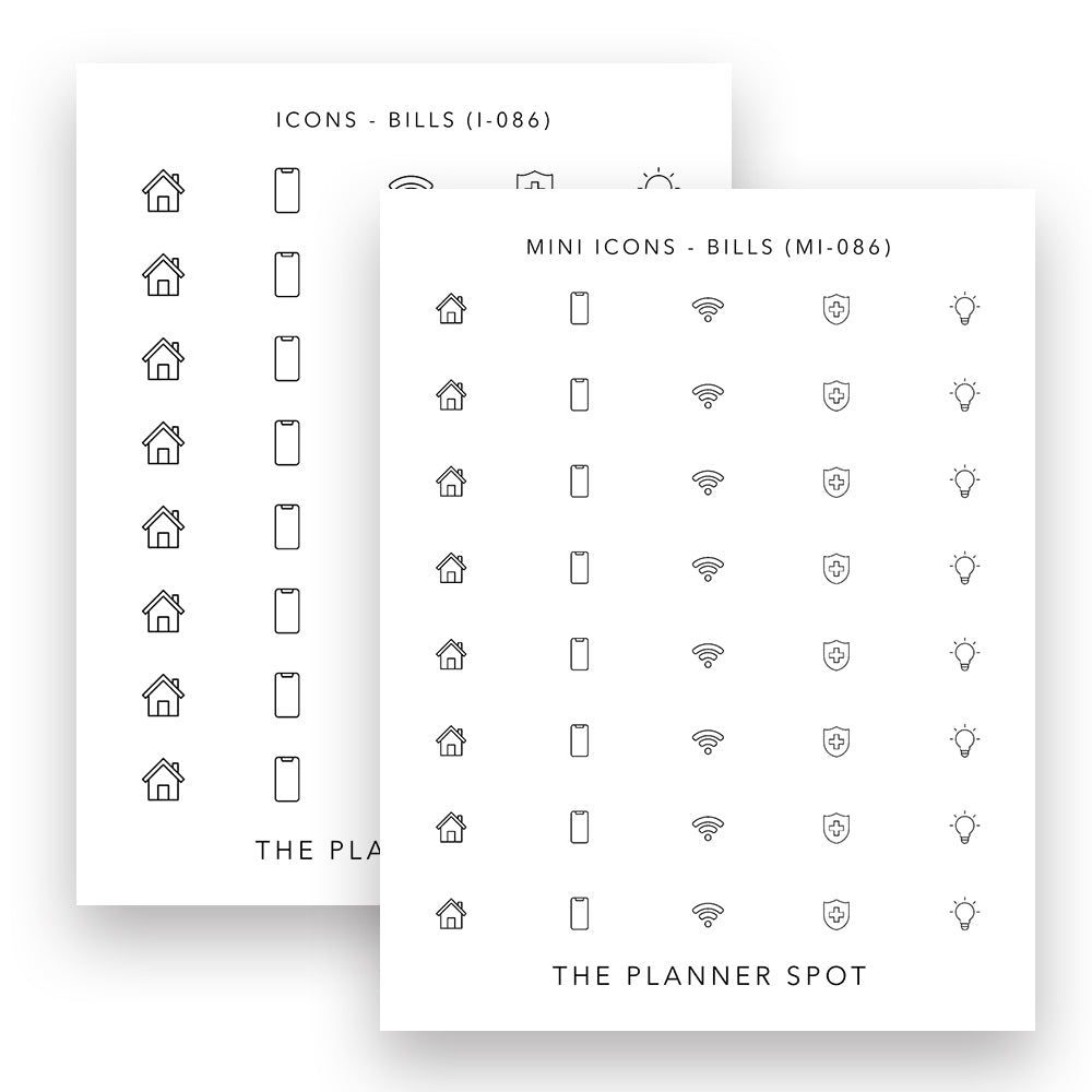 Icon Stickers - Bills – the planner spot